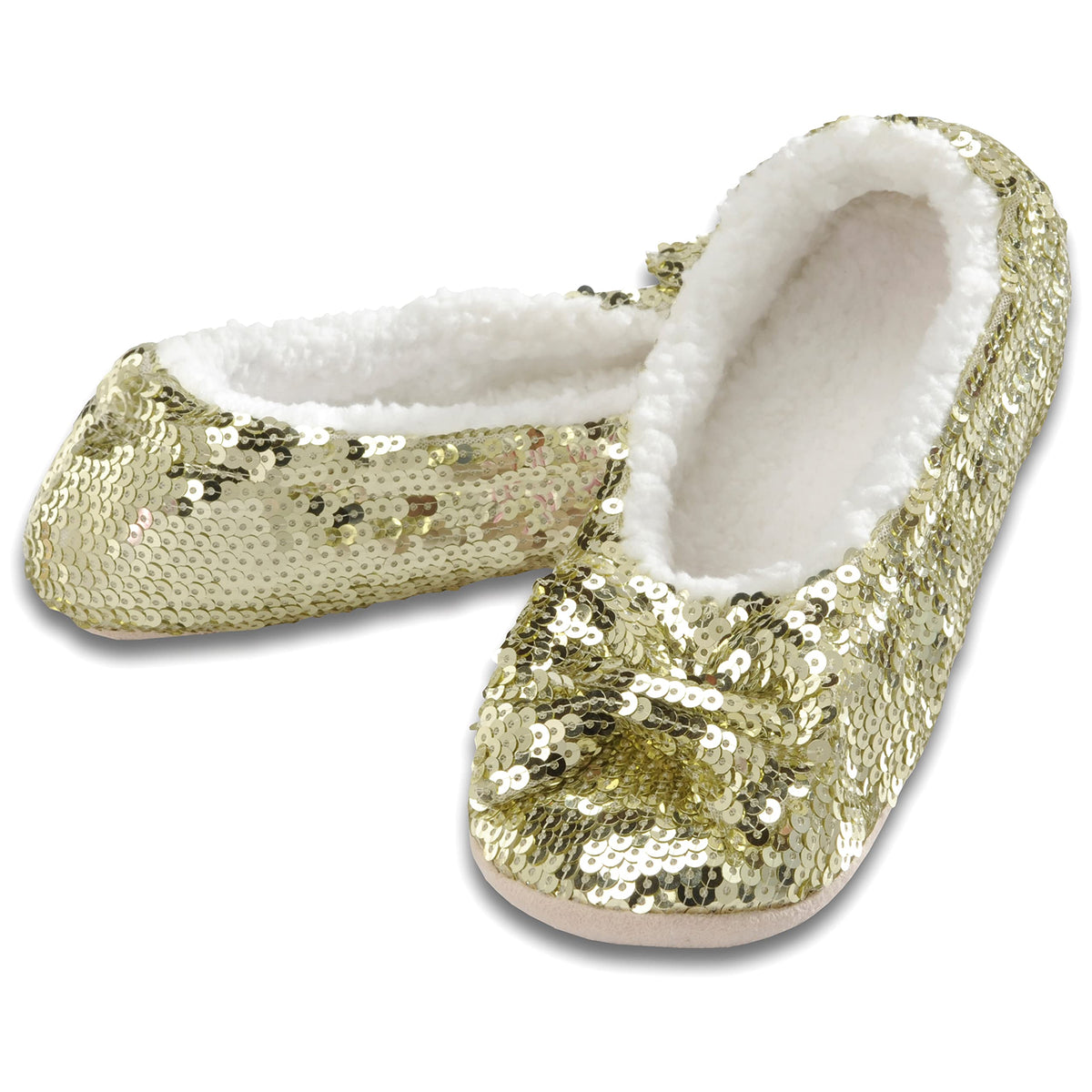 Womens Ballerina Bling Metallic Shine Slippers Gold – snoozies!