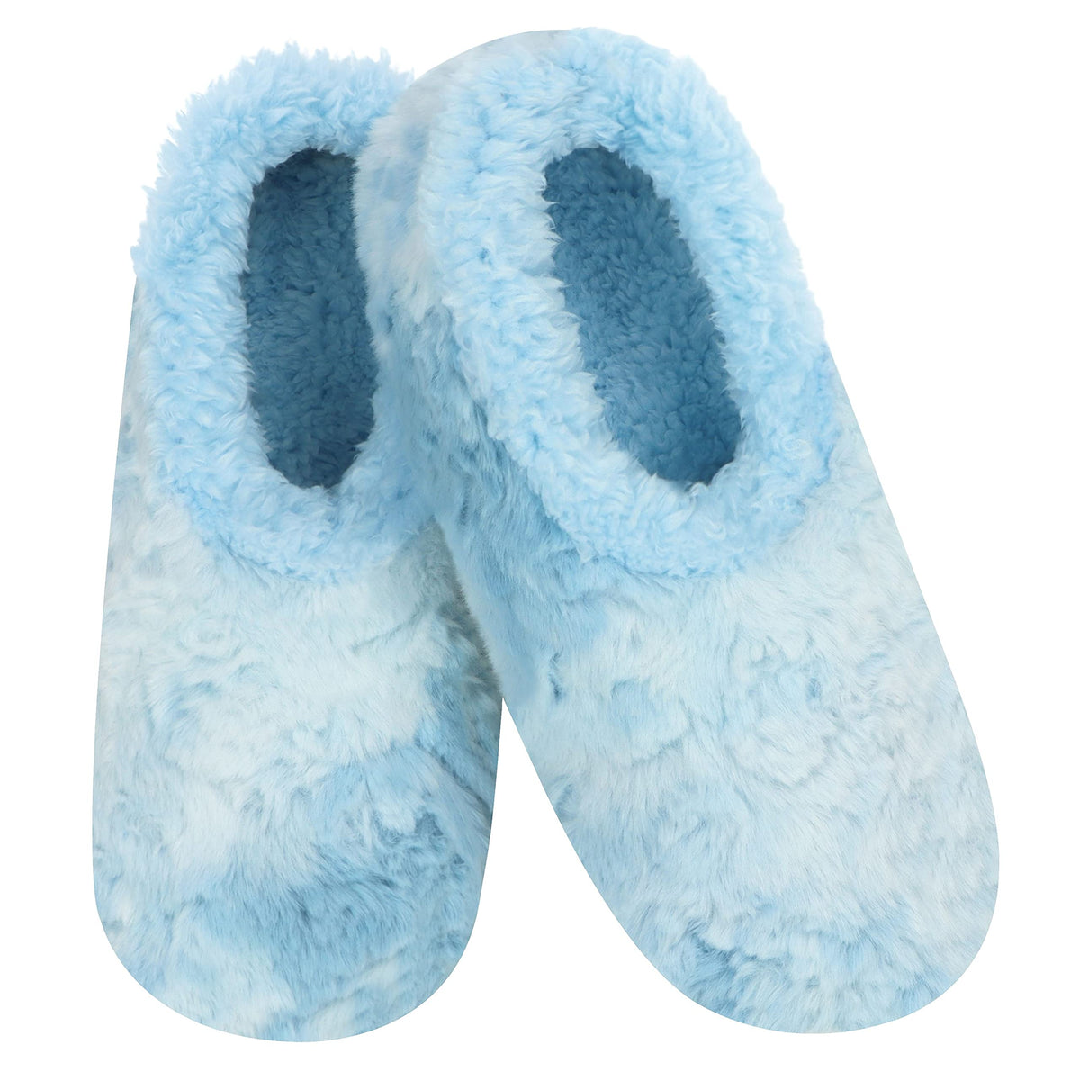 Women Watercolor Faux Fur Slipper Sky/Blue – snoozies!