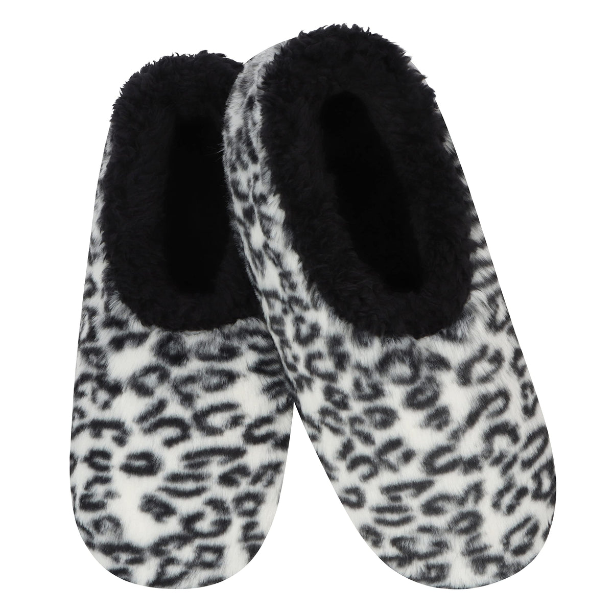 Women Walk On The Wild Side Slipper Black/White Leopard – snoozies!