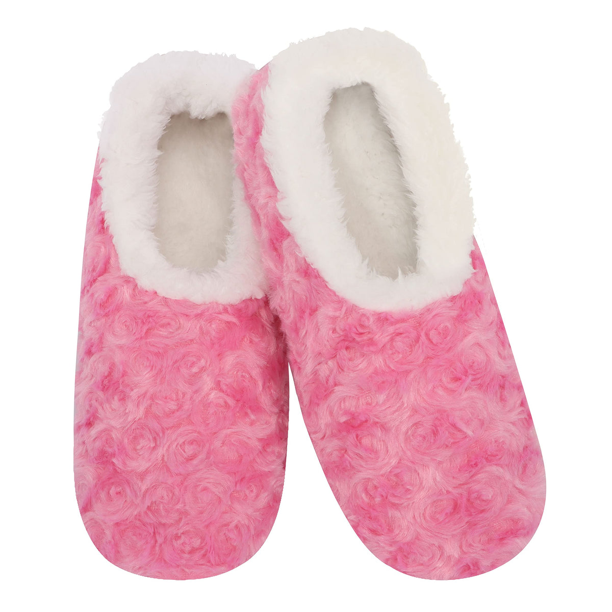 Womens Rose Hearts Fuzzy Slipper Pink – snoozies!