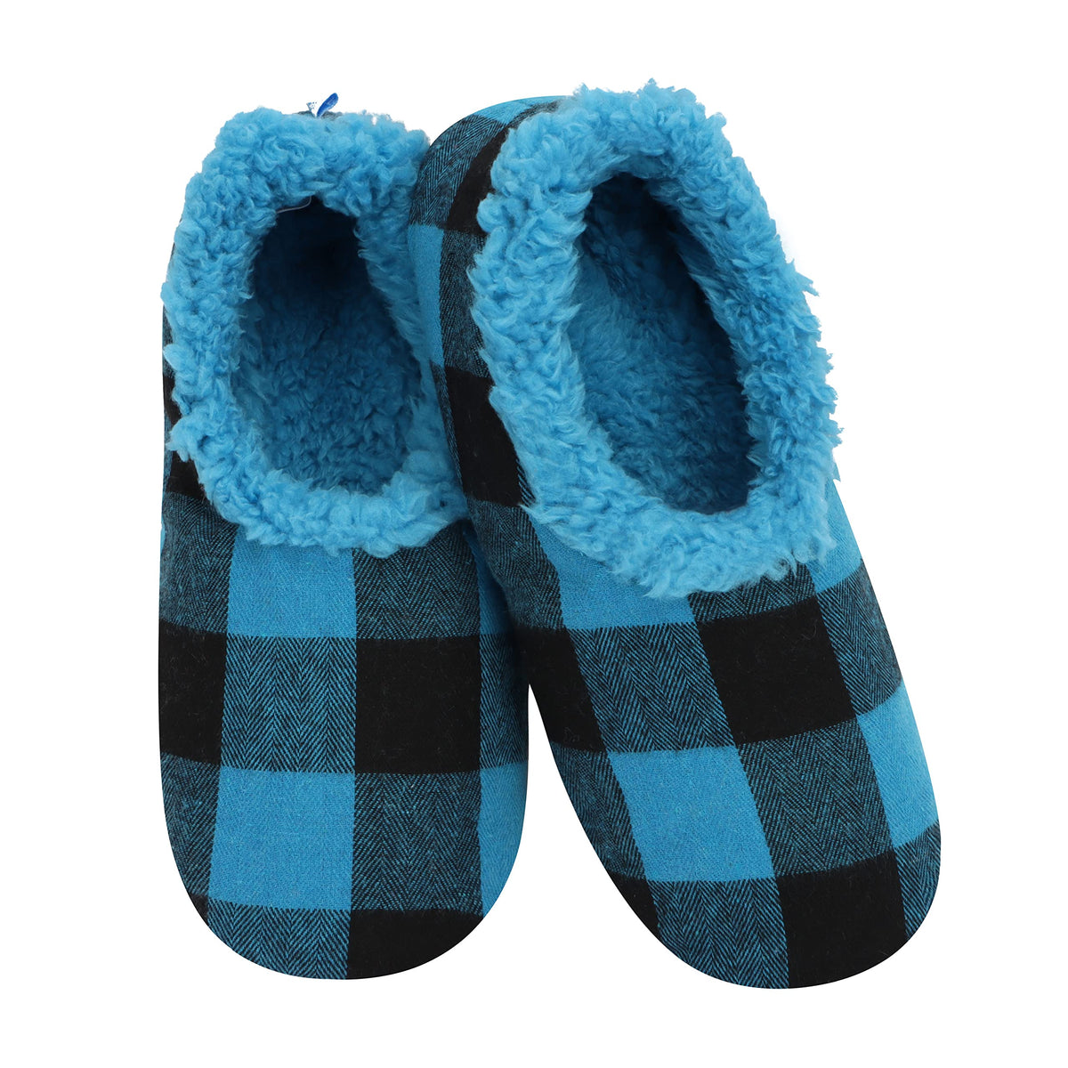 Mens Buffalo Plaid Slumbies Slippers Blue/Black – snoozies!