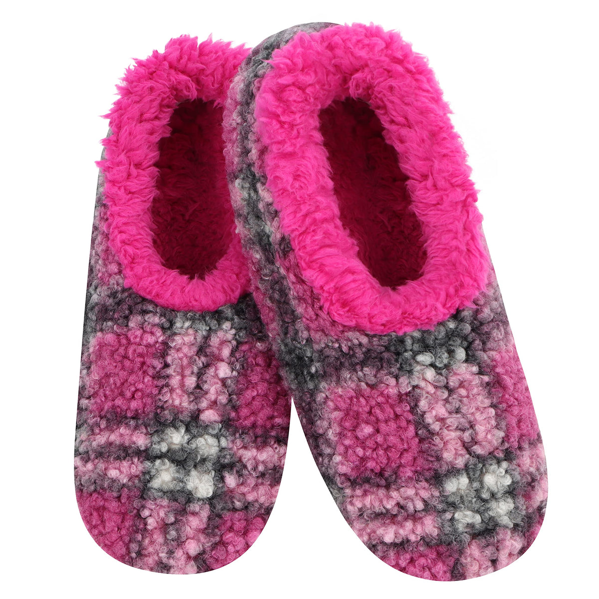 Womens Preppy Boucle Plaid Slipper Purple/Black – snoozies!