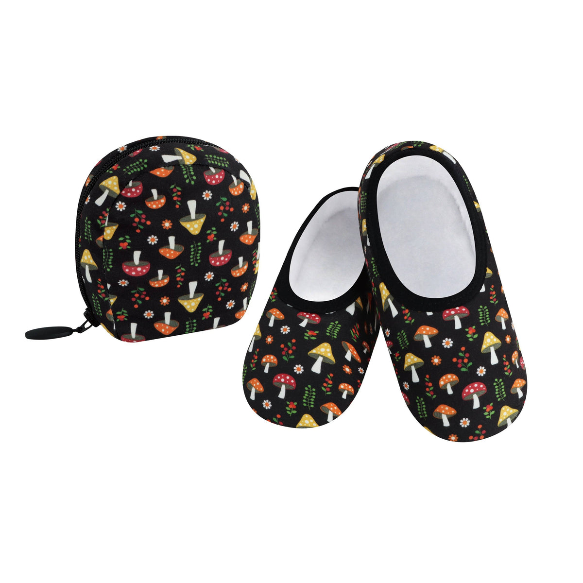Womens Skinnies With Travel Pouch Slippers Polka Dot Mushroom – snoozies!